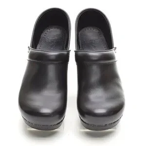 Dansko | Shoes | Dansko Professional Stapled Black Leather Clogs 4 ...